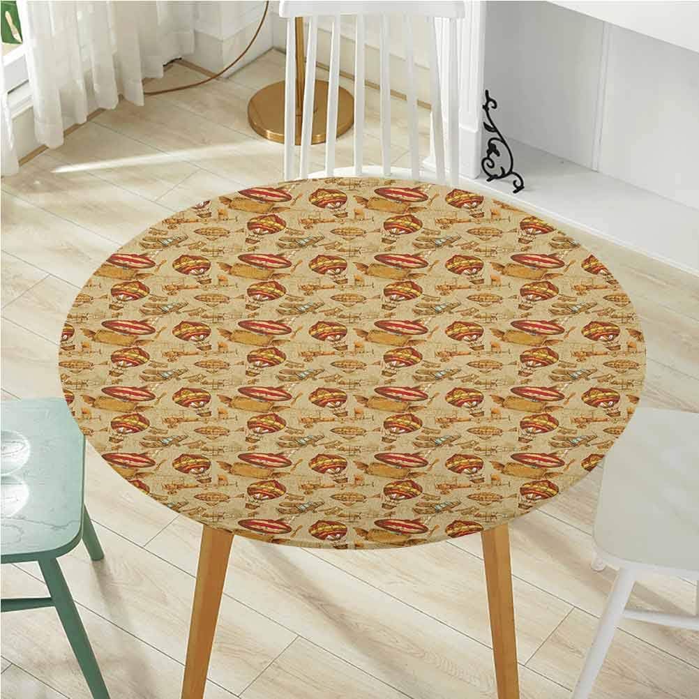 Amazon.com: Round Tablecloth Diameter -48 Inch(Elastic Edge) Waterproof ...