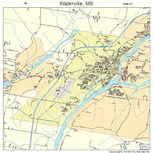 Amazon.com: Large Street & Road Map of Waterville, Maine ME - Printed ...