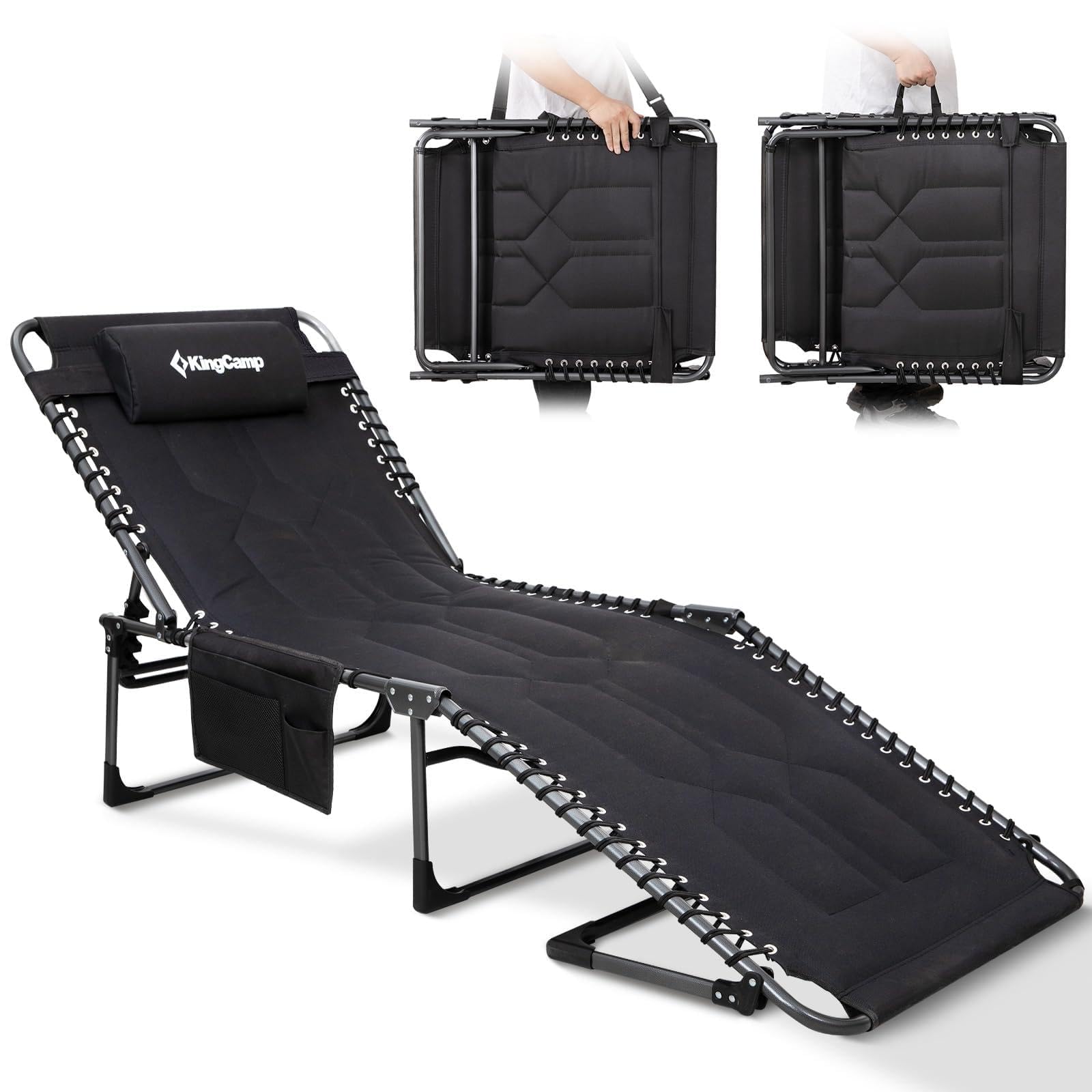 KingCamp Oversized Tanning Chair, Extra-Wide Padded Folding Chase ...