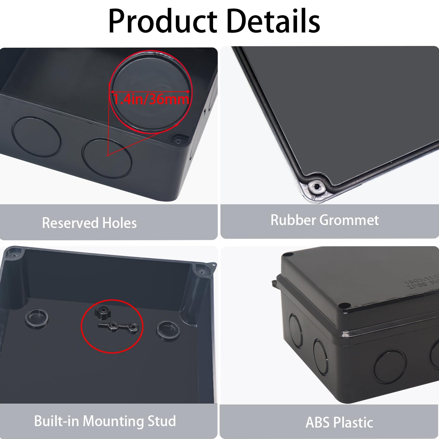 Junction Box IP65 Outdoor Waterproof Box With Reserved Holes ABS ...
