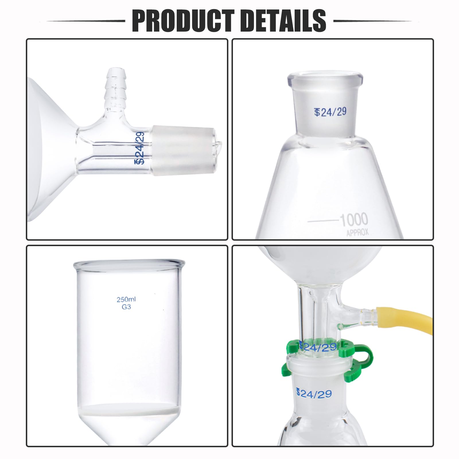 Buchner Funnel Filtering Kit With 1000 Ml Filter Bottle And 250 Ml ...