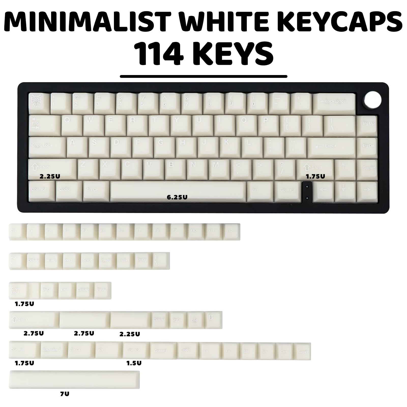 Mua Milky White 114 Keys PBT Keycaps Minimalist Style Custom Keycaps ...