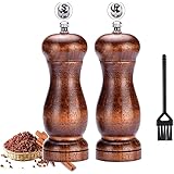 Amazon.com: Wooden Salt and Pepper Grinder, Adjustable Manual Salt ...