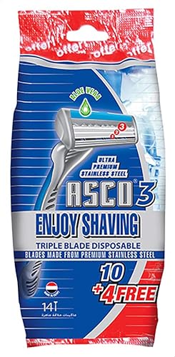Asco Disposable Triple Blade Razor Set of 14 Pieces price in Egypt ...