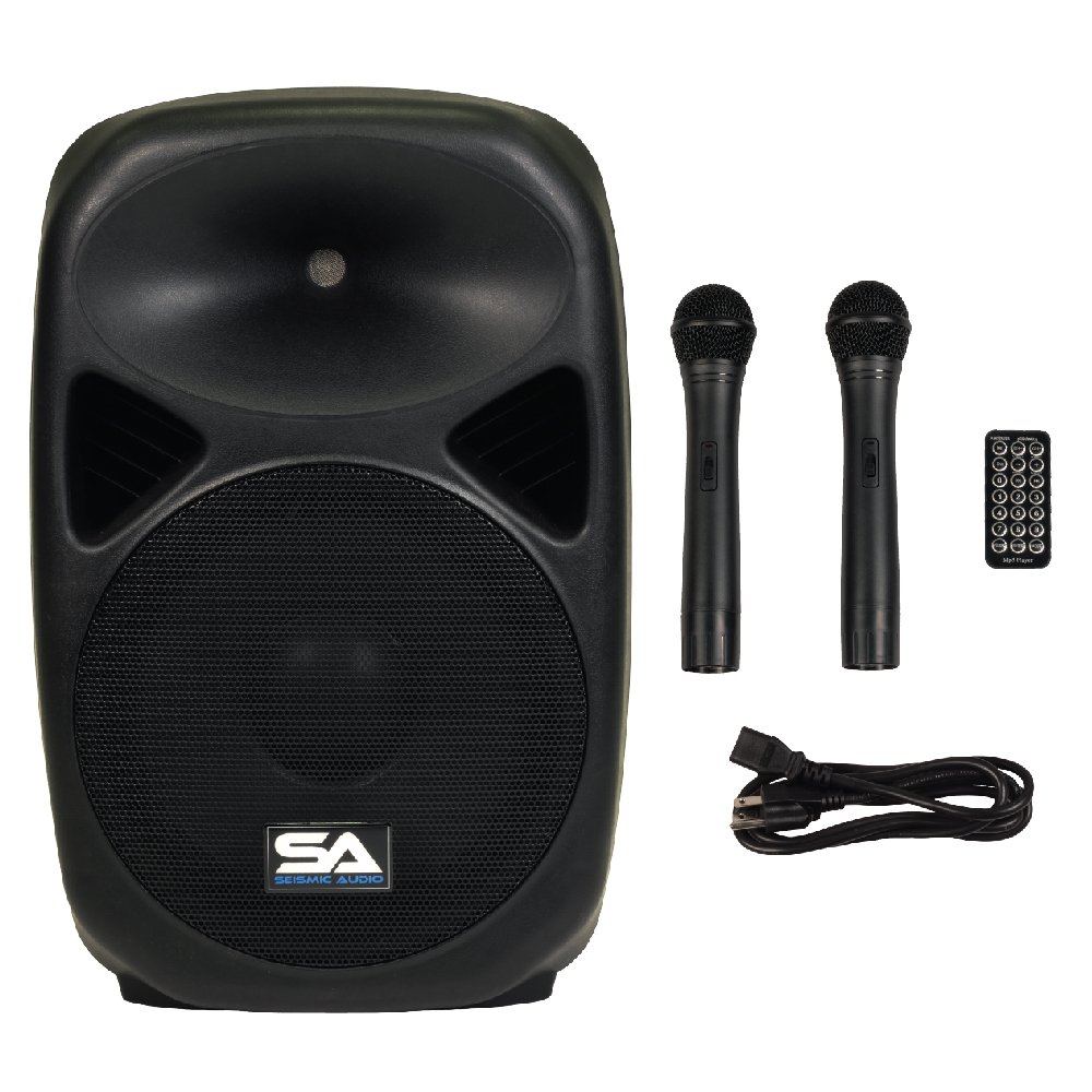 Buy Seismic Audio RSG 12 Powered 12 PA Speaker Rechargeable With 2