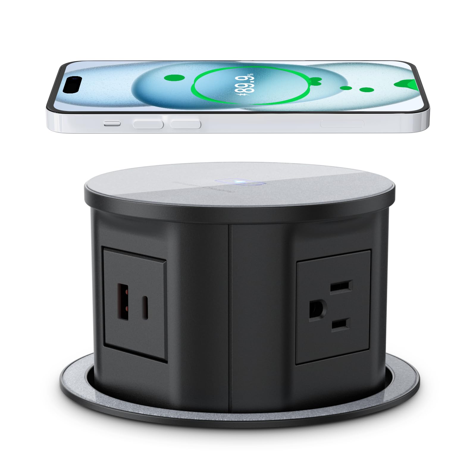 ANNQUAN 4.7inch Pop Up Outlet for Countertop with 15W Wireless Charger ...