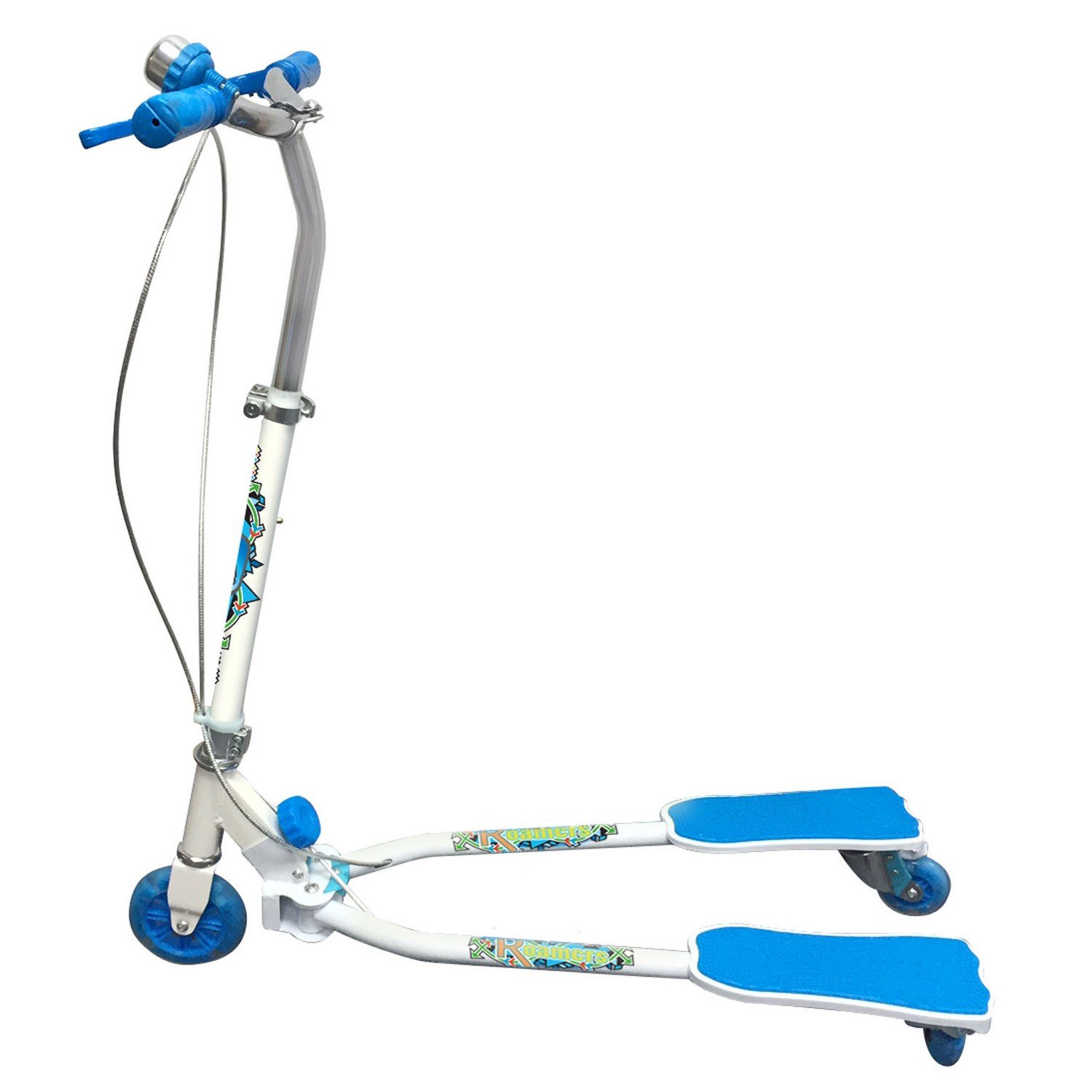 Ozbozz Scissor Scooter (White/Blue): Amazon.co.uk: Toys & Games