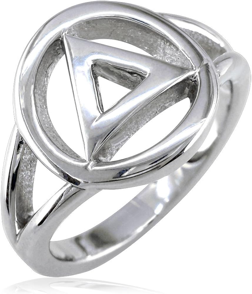 Mens or Ladies Alcoholics Anonymous AA Sobriety Ring in Sterling Silver ...