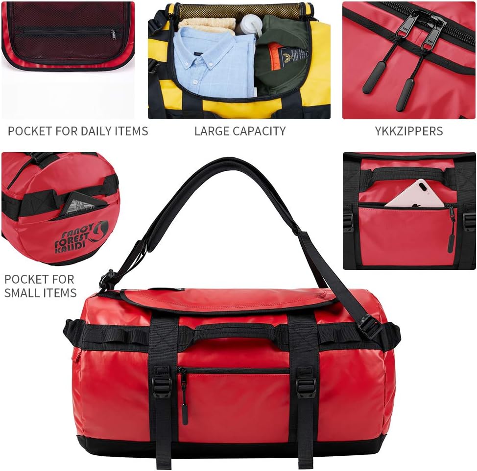 KALIDI 70L Duffle Bag Sports Holdall Backpack Shoulder Bag Waterproof ...