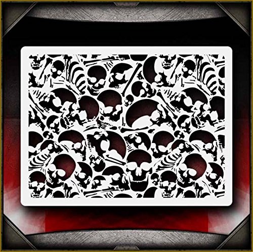 Skull Background 6 AirSick Airbrush Stencil Template- Buy Online in ...