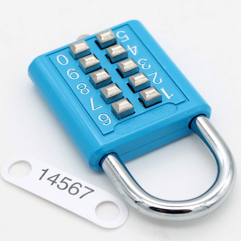 MIONI 10 Digit Push Button Combination Padlock 5 Digit Locking ...