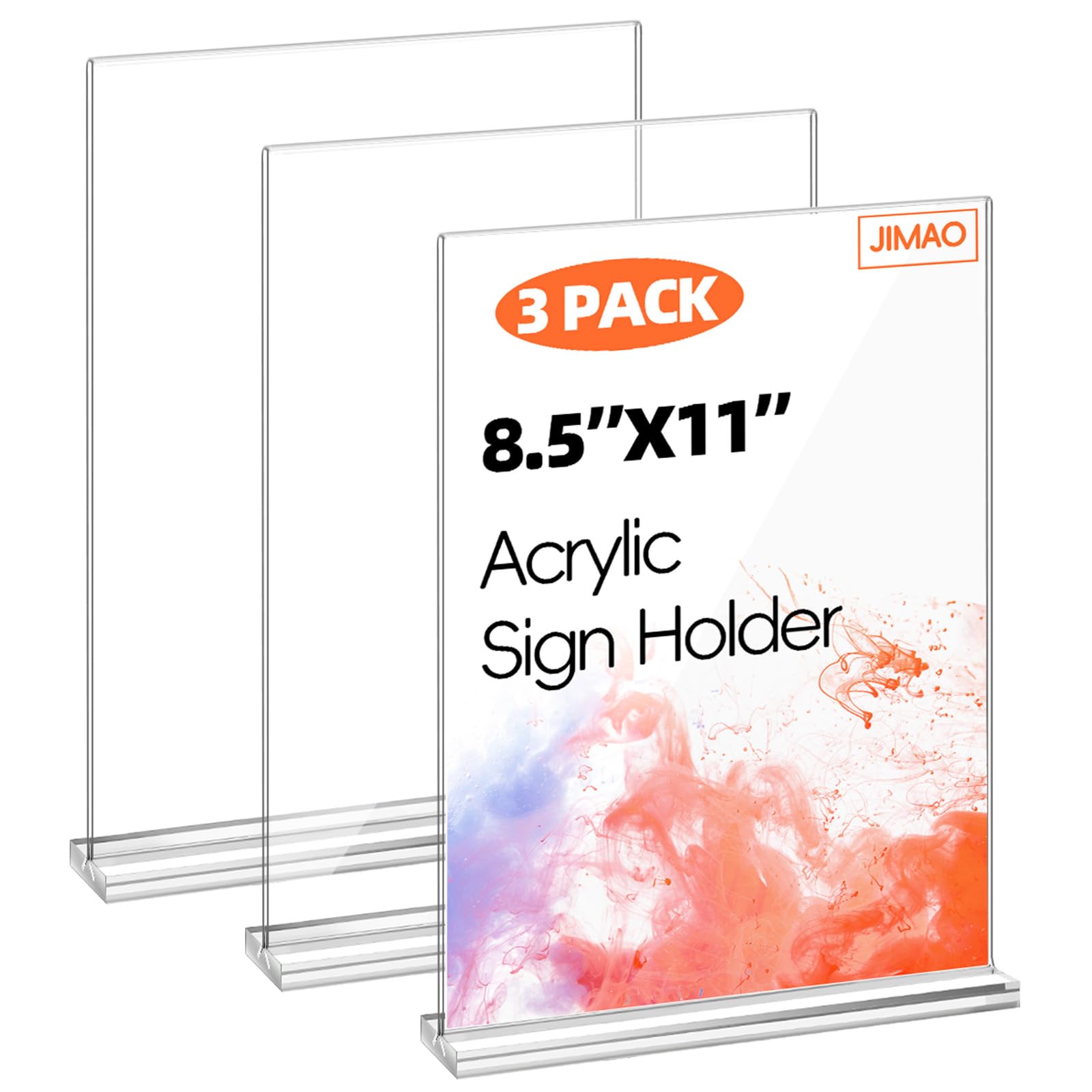 JIMAO Acrylic Sign Holder,Clear Plastic Sign Holder8.5x11 inches Paper ...