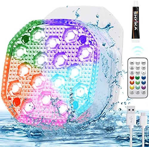 AUDLES Pool Lights, Rechargeable Submersible led Lights with Remote ...