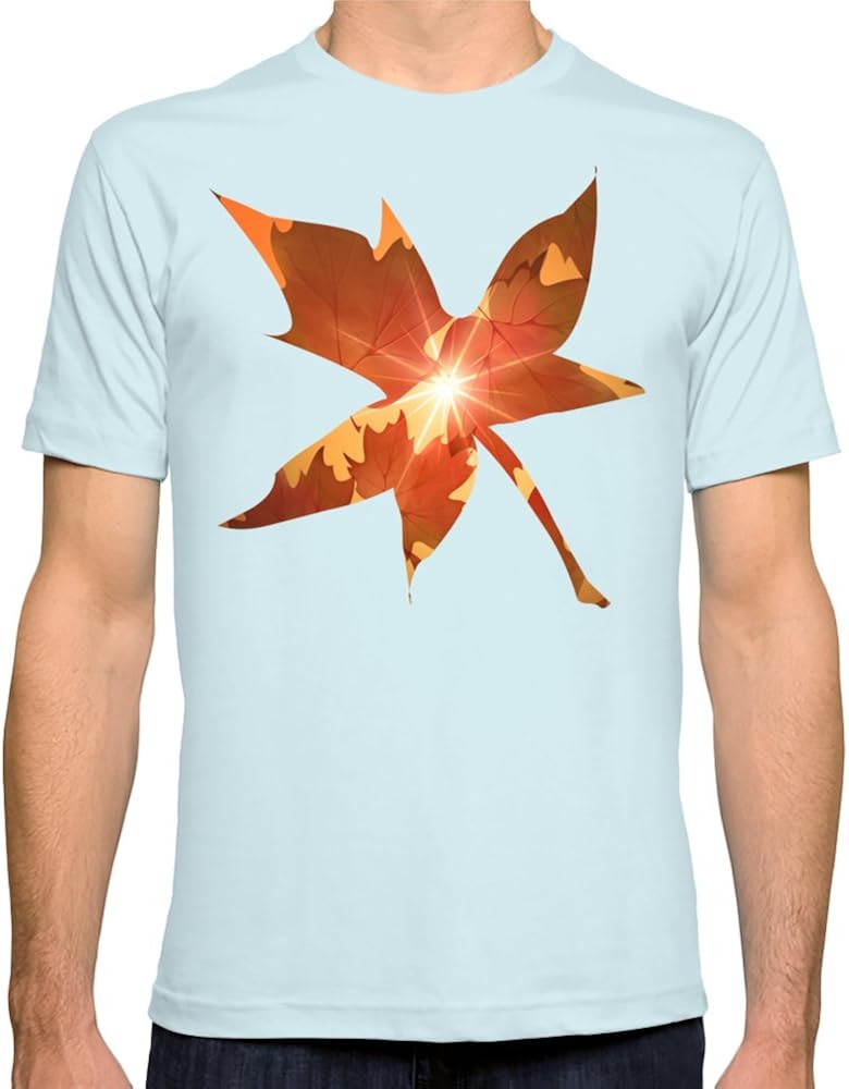 Society6 Men's Autumn Leaves Fall Season T-Shirt 2X-Large Light Blue ...