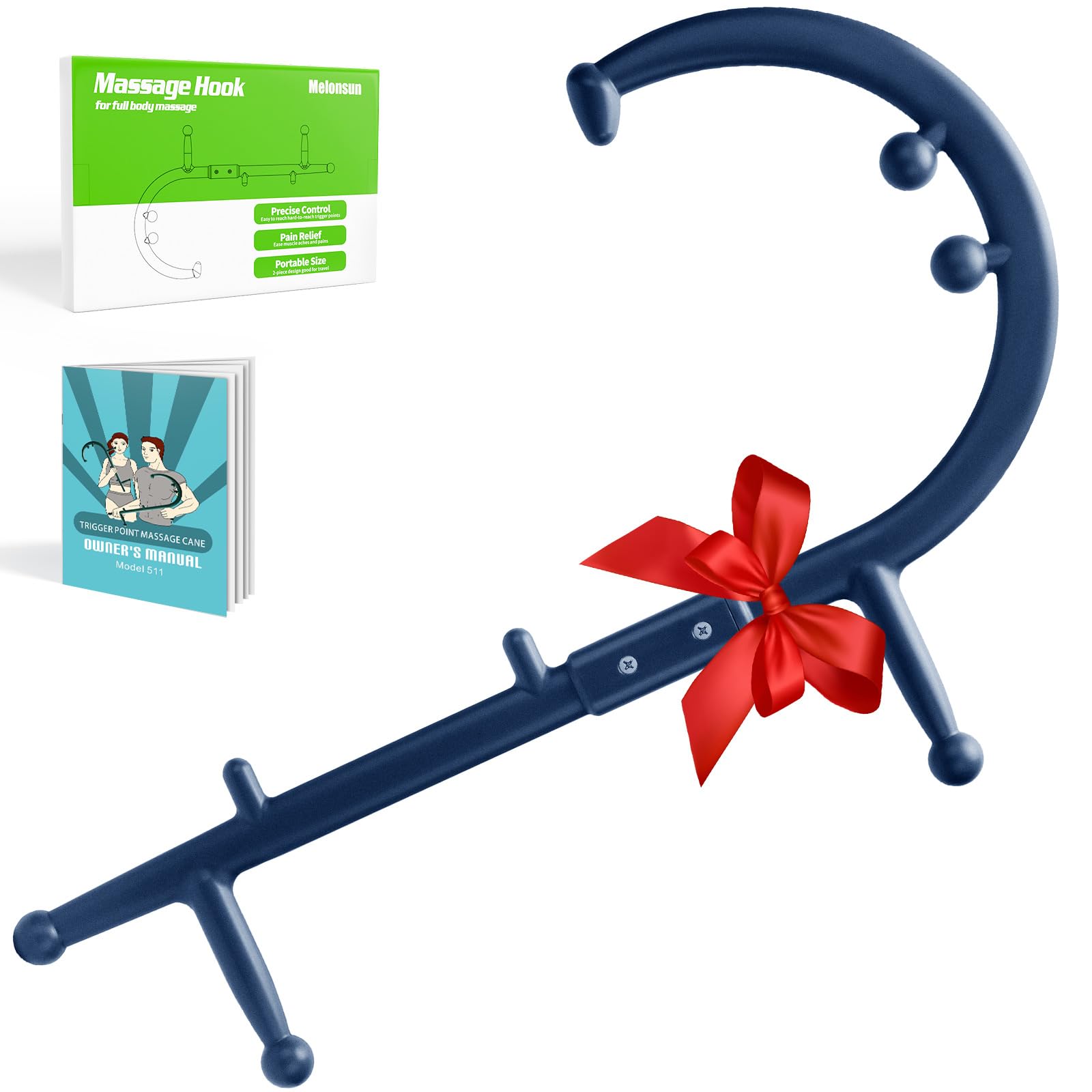 Melonsun Trigger Point Massage Hook Cane-Back and Neck Massager- Manual ...