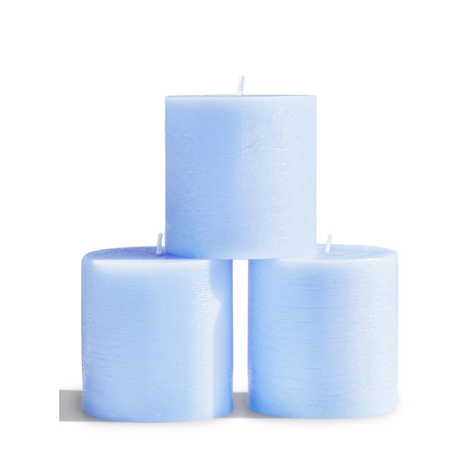 CANDWAX 3x3 Pillar Candle Set of 3 - Decorative Rustic Candles ...