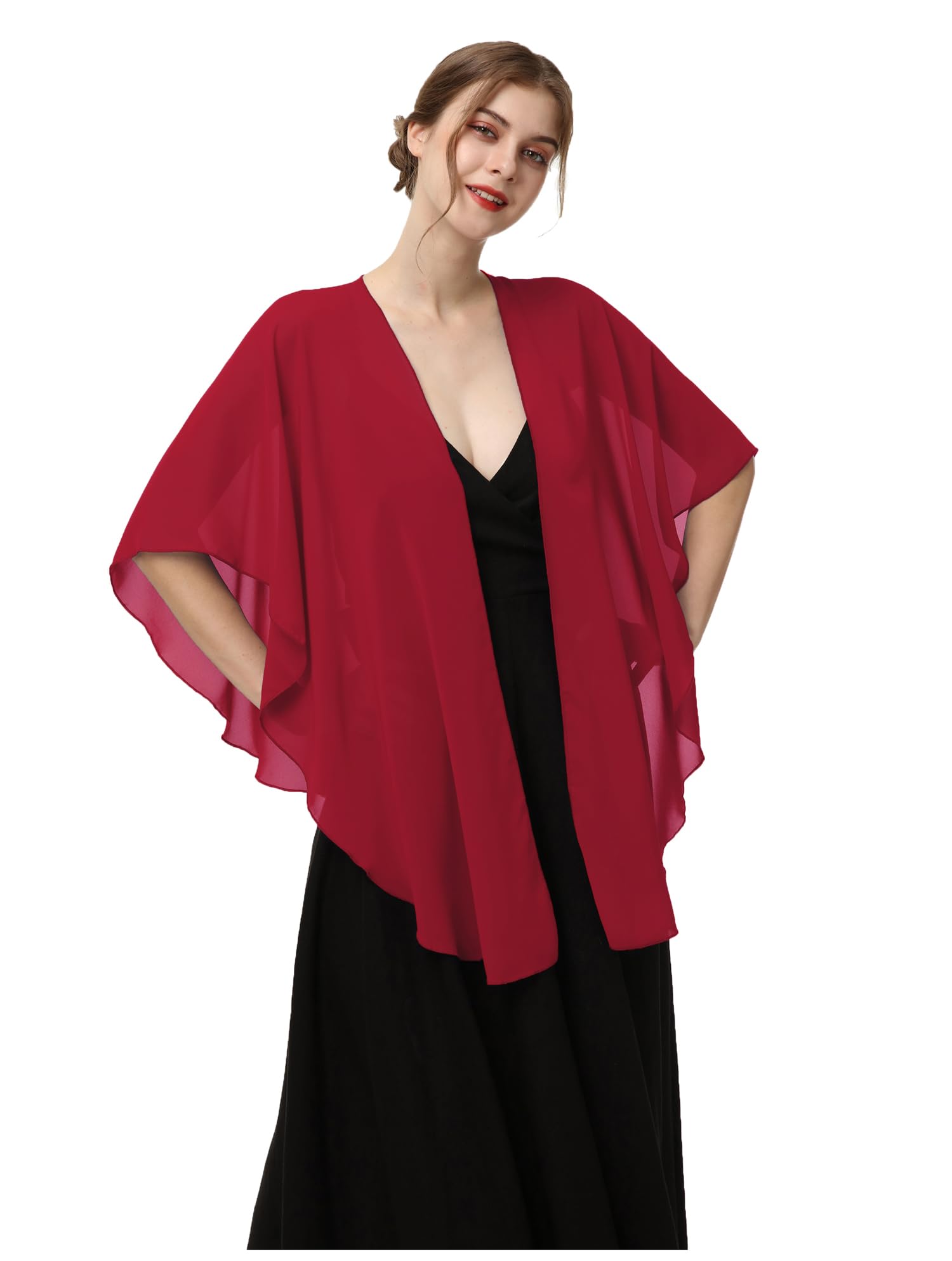 Womens Chiffon Shawls and Wraps Wedding Party Sheer Shawl Scarf for ...