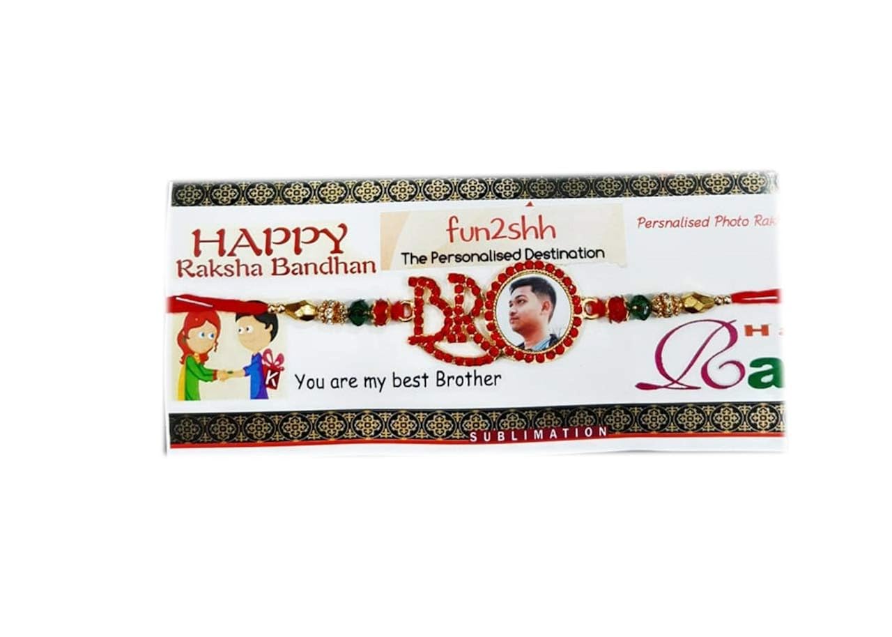 Buy FUN2SHH Art Photo Rakhi Stone Metal Bracelet Rakhi Customized to ...