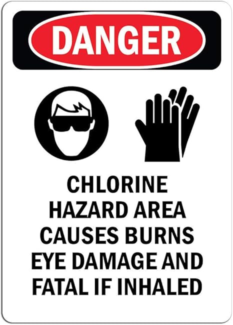 Amazon.com : Danger Sign - Chlorine Hazard Area | Label Decal Sticker ...