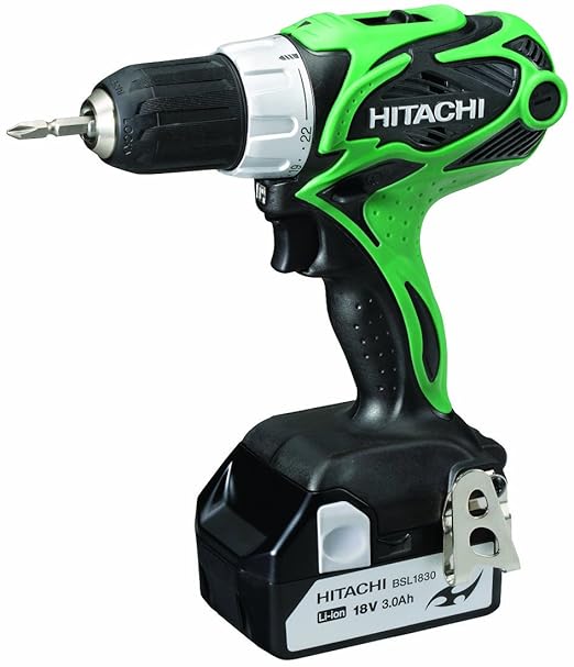 Hitachi 18V Cordless Drill/Driver with 2 x 4Ah Li-Ion Batteries: Amazon ...