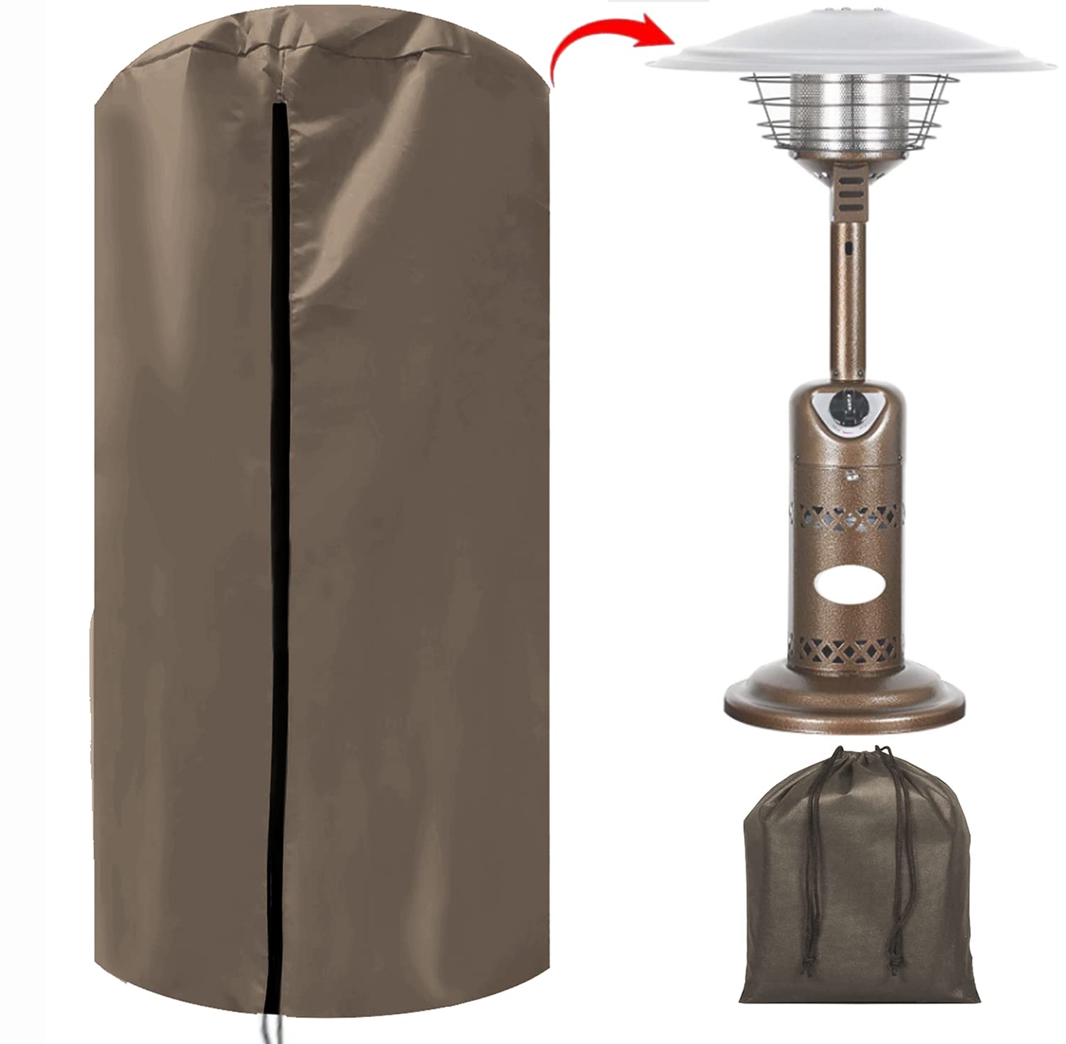 Heavy Duty Tabletop Heater Cover, 38'' H x 24'' W x 24'' D Round Stand ...