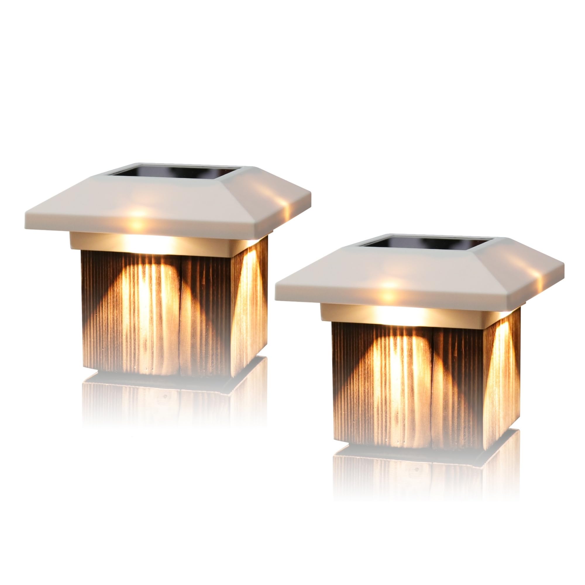 Kemeco Solar Cap Lights 3.7x3.7 Post Lights, Outdoor Waterproof Warm ...