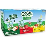 GoGo squeeZ Fruit Sauce Variety Pack, Apple, Strawberry, No Sugar Added. 90g per pouch, Pack of ...