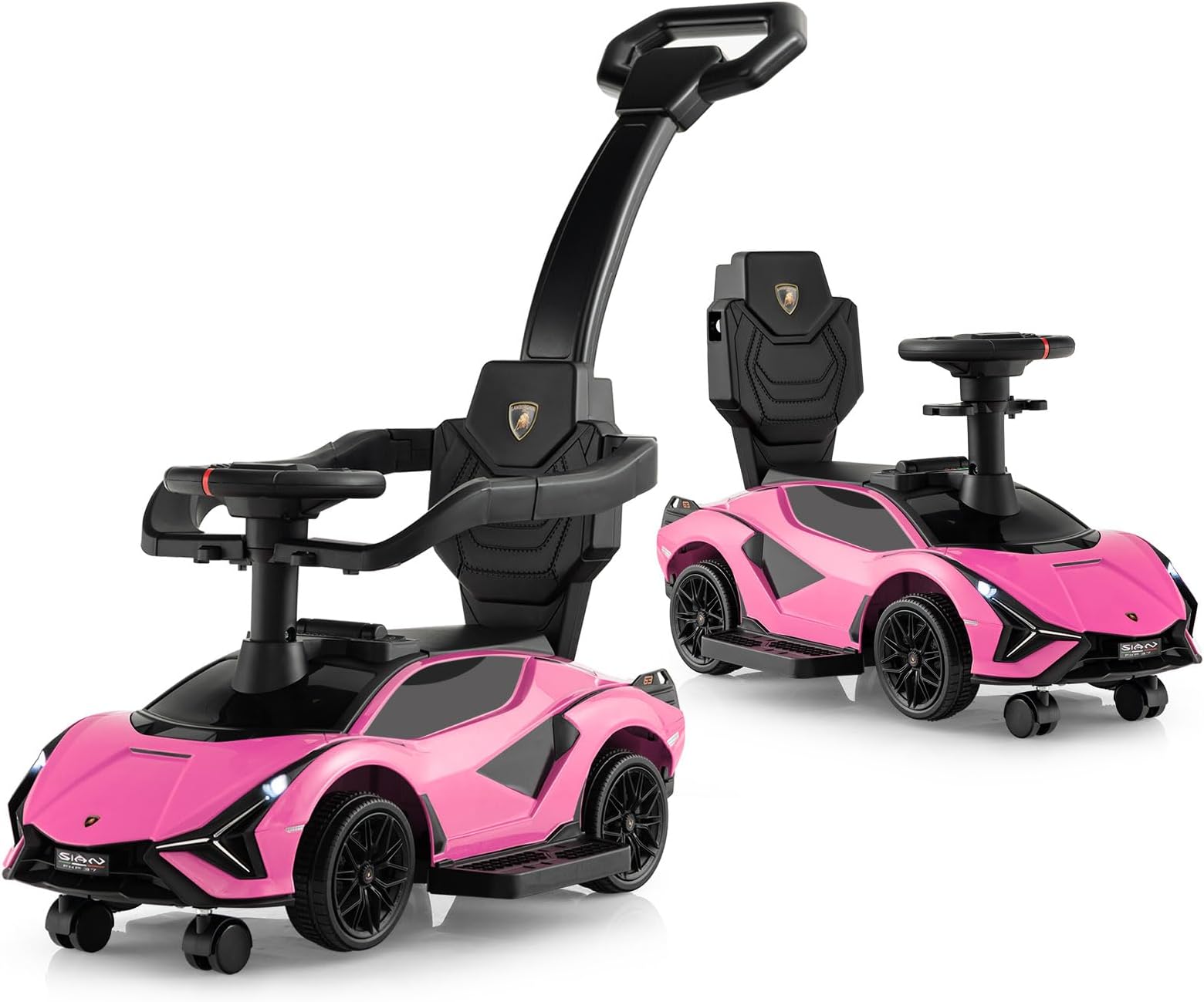 HONEY JOY Ride On Push Car, 3-in-1 Licensed Lamborghini Kids Toy Push ...