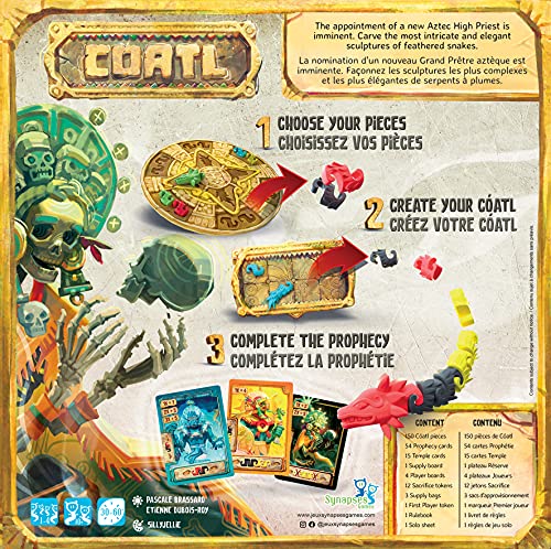 Synapses Games: Coatl, Strategy Board Game, Play in Solo Mode, Or With Up to 4 Players, 30 to 60 ...
