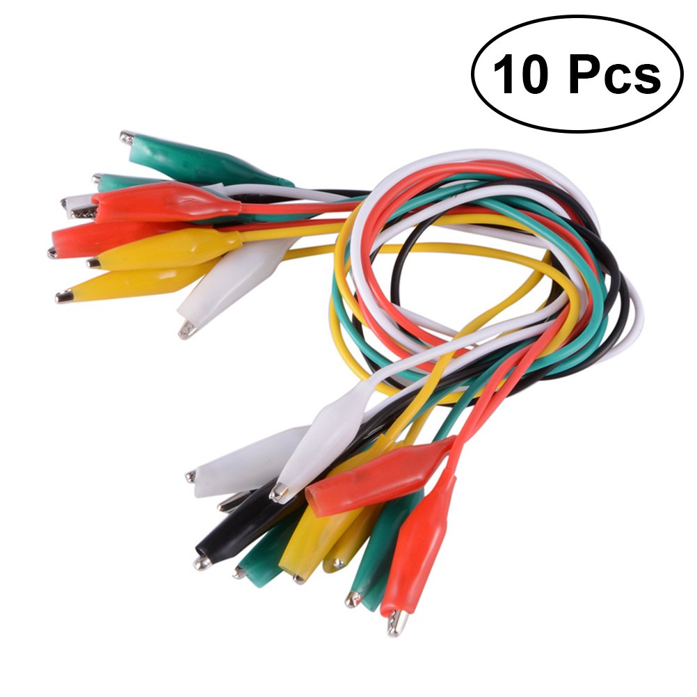 UKCOCO 10 Pcs 50cm Test Lead Set Alligator Clips Double-ended Alligator ...