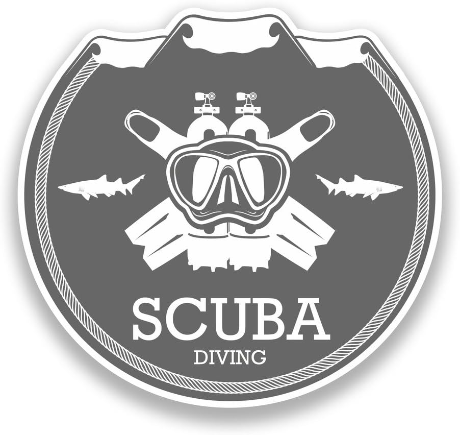 Amazon.com: 2 x 10cm/100mm Scuba Diving Vinyl Stickers Travel Luggage #7357
