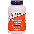 Amazon.com: NOW Supplements, Sunflower Lecithin 1200 mg with Phosphatidyl Choline, 100 Softgels ...