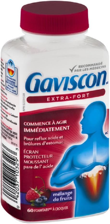 Gaviscon Extra Strength Chewable Foamtabs Fruit Blend, Long-lasting ...