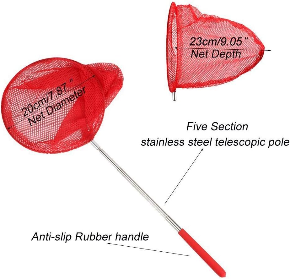 Losuya 4 Pack Kids Telescopic Butterfly Nets Colorful Fishing Nets for ...