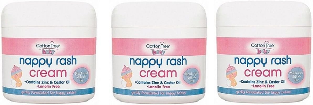 Scotvision® 3 x Cotton Tree Nappy Rash Cream Zinc & Castor Oil Cream ...