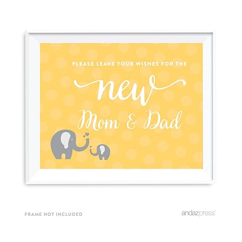Andaz Press Yellow Gray Gender Neutral Elephant Baby Shower Collection ...