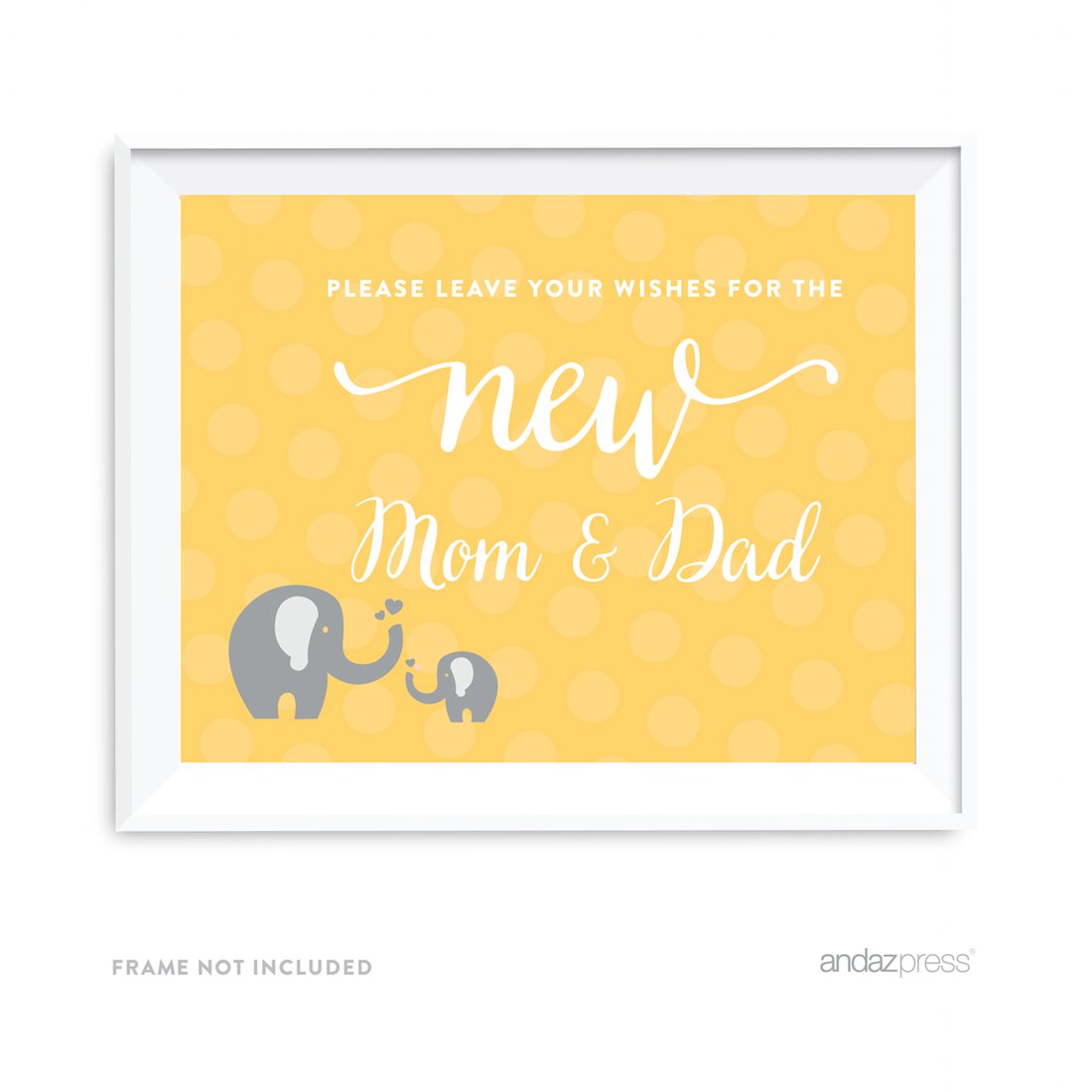 Andaz Press Yellow Gray Gender Neutral Elephant Baby Shower Collection ...