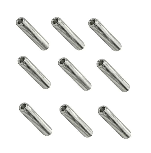 3mm Grub Screws Flat Point (20 PACK) M3 x 8mm A2 Stainless Steel Socket ...