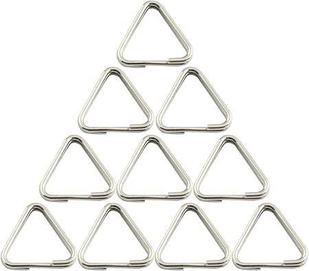 Amazon.com: Youliang 10pcs Stainless Steel Triangle Key Ring 1mm Wire ...