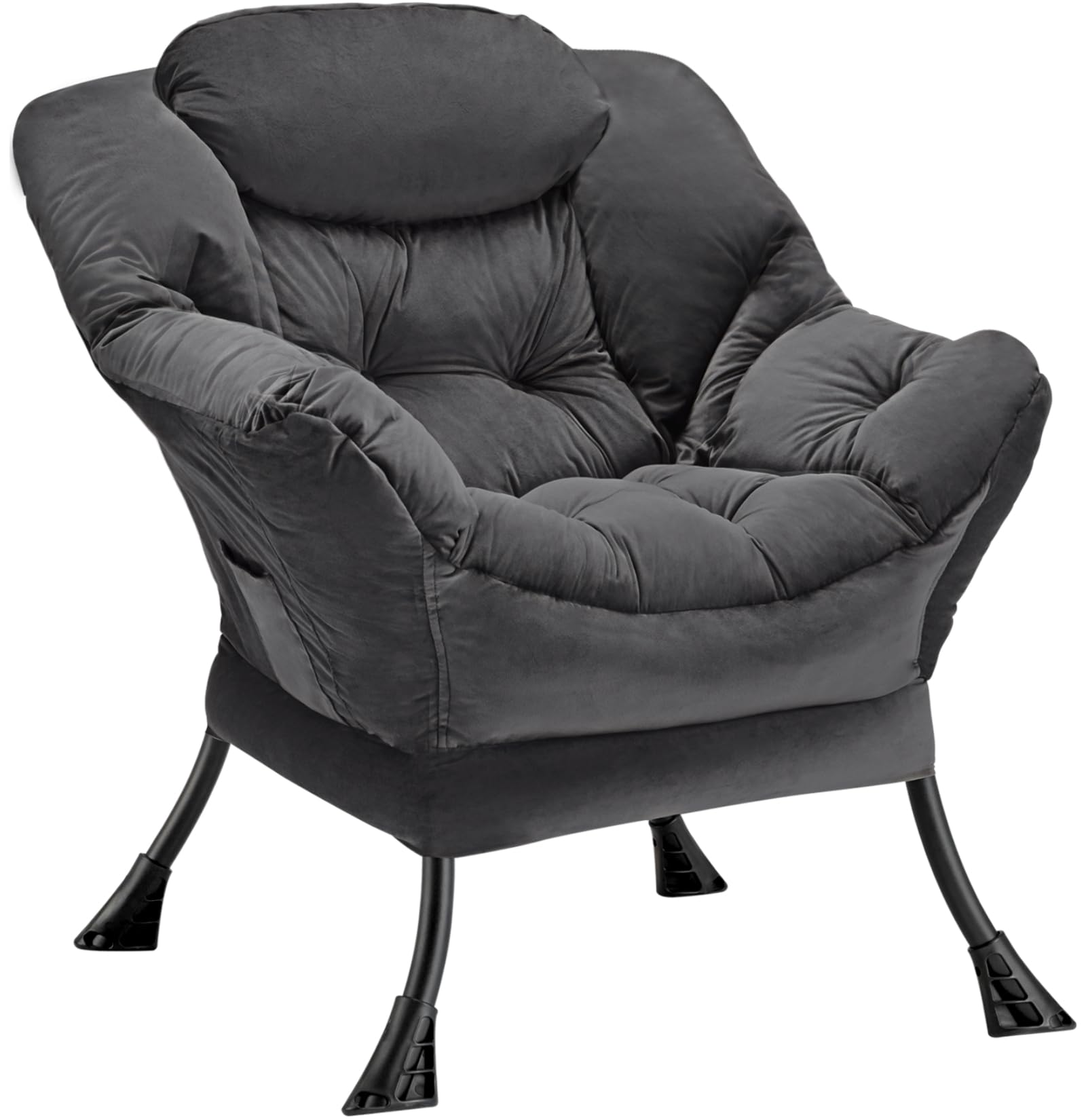 Congermom Fabric Lazy Chair Large Accent Chair,Velvet Frabic Modern ...