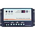 Amazon.com : Temank Dual Battery Solar Charge Controller 20A 12V 24V Duo-Battery Solar ...