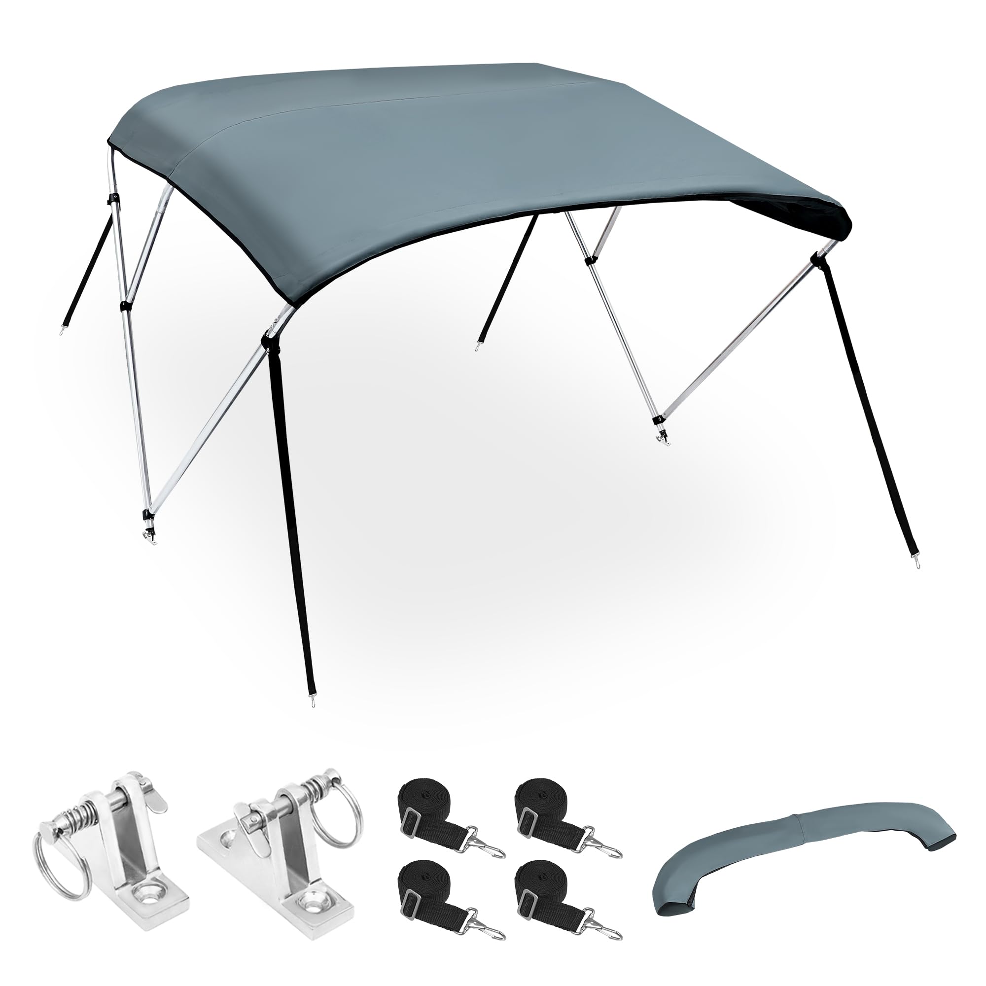 X AUTOHAUX 3 Bow Bimini Top Cover Boat Canopy 600D Canvas Sun Shade ...