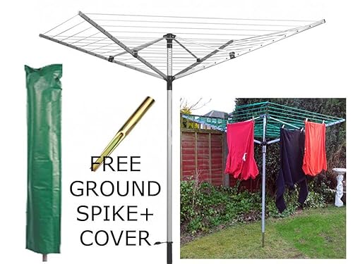 Premium quality 40 metre Rotary Washing line with FREE Ground Spike and ...