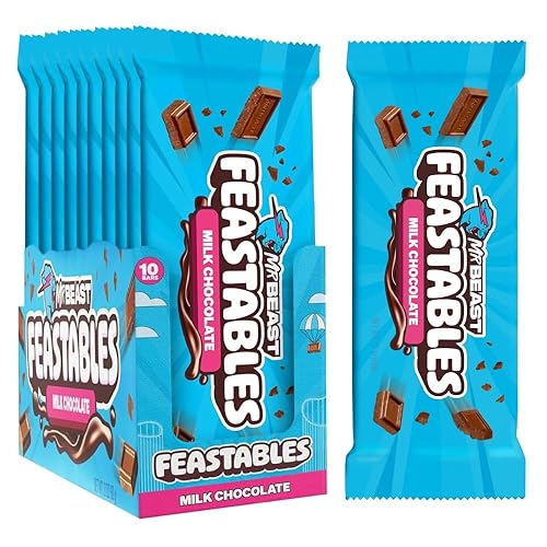Feastables by MrBeast Milk Chocolate KING Size Chocolate Bar, 2.1oz ...