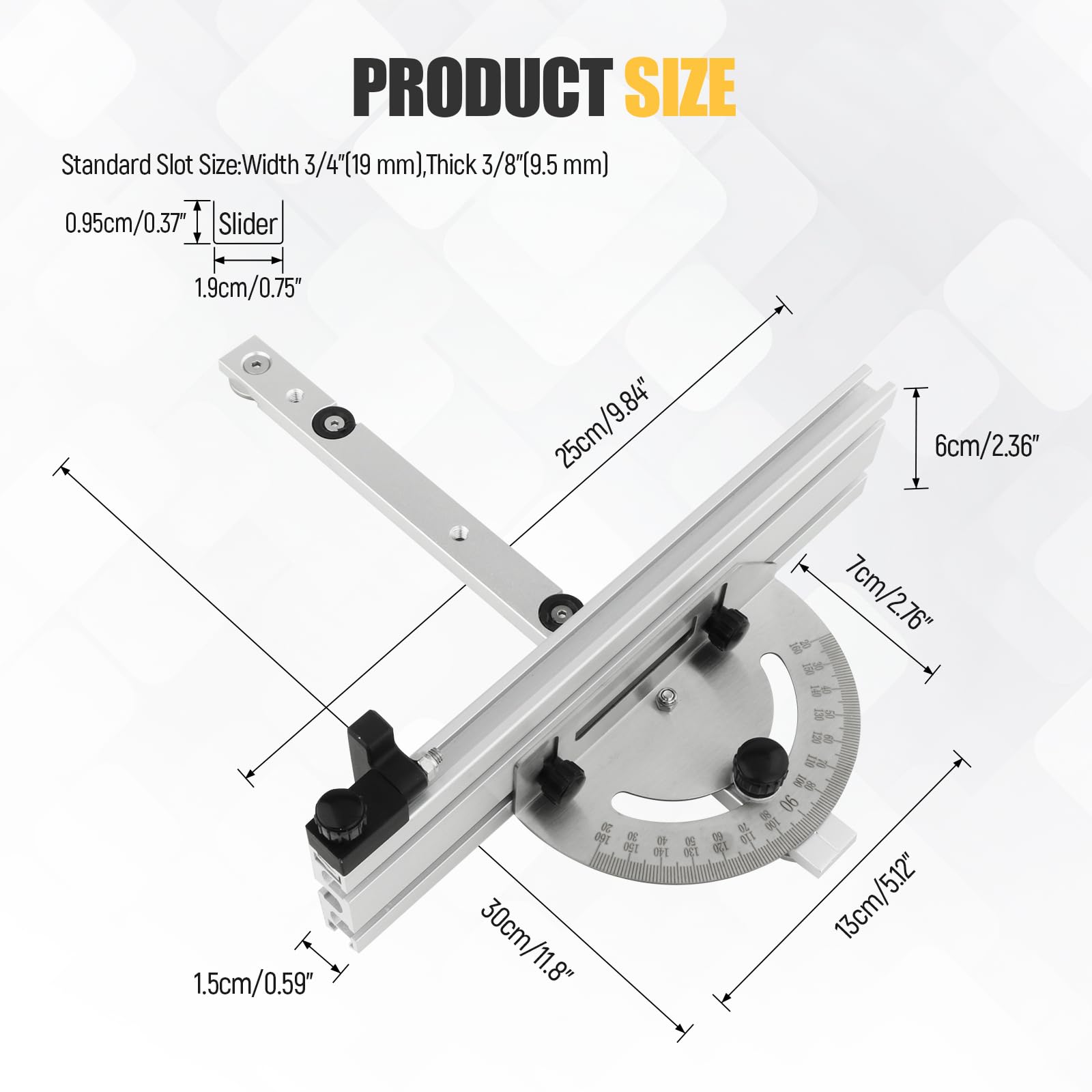Mua Precision Table Saw Miter Gauge System with Miter Fence, 120°Angle ...