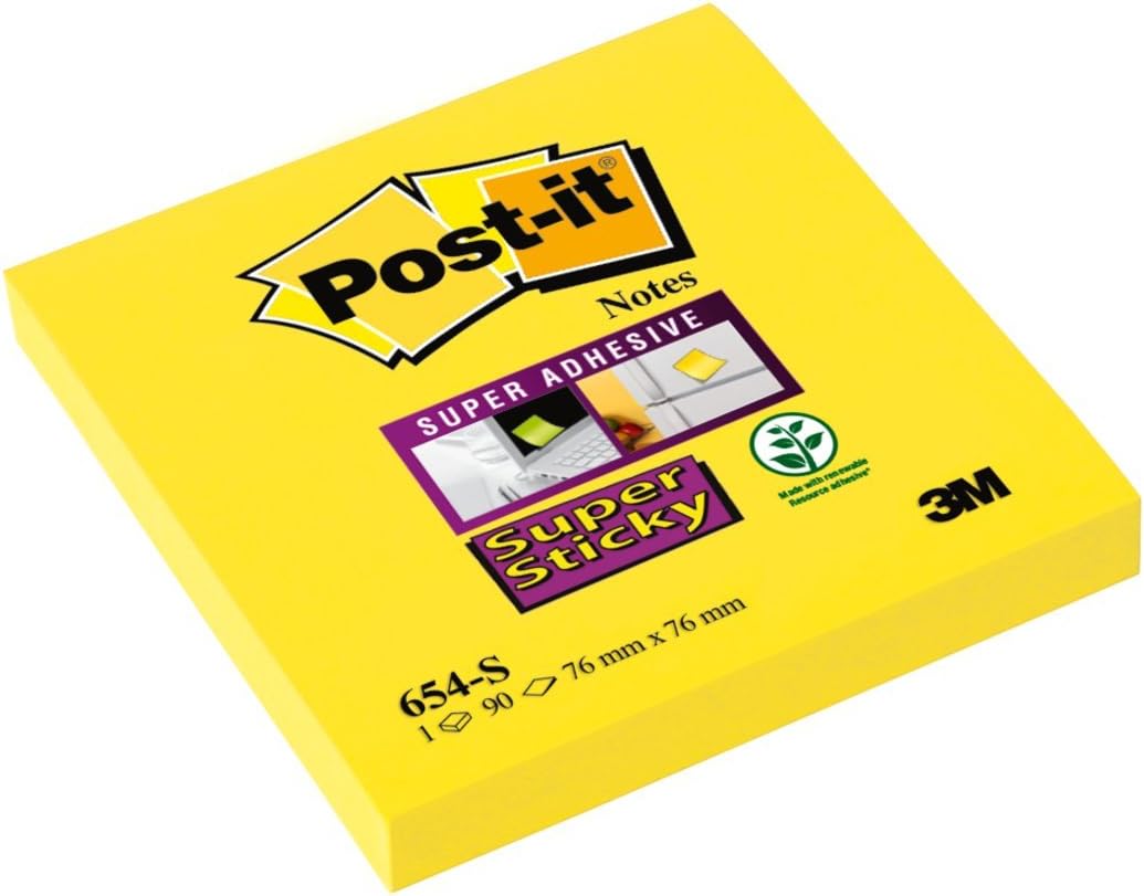 Post it Super Sticky Notes 76mm X 76mm Ultra Yellow 6 Pads 90 Post it Super Sticky Notes 76mm X 76mm Ultra Yellow 6 Pads 90