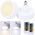 Jizmeyn E12 Base Battery Operated Light Bulb with Remote, 2 Pack 3 AAA ...
