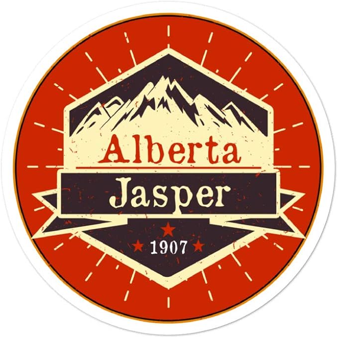 Amazon.com: Jasper National Park (Blue Red) Vinyl Sticker Decal 3'' to ...