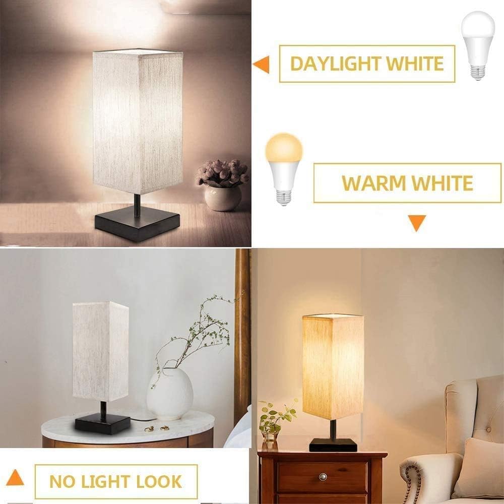 2 Pack Bedside Table Lamp, Yuusei Touch Control LED Nightstand Lamp ...