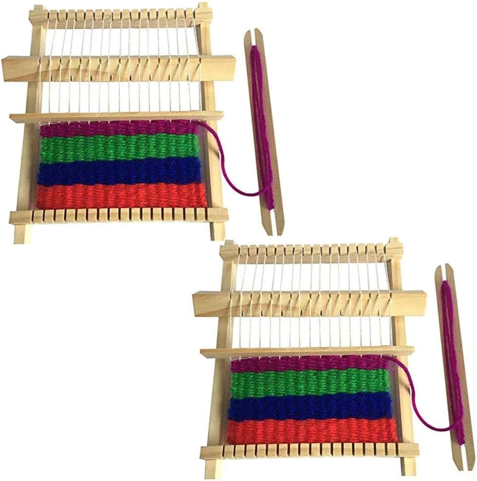BraveWind 2 Set Children’s Wooden Weaving Loom Kit DIY Hand-Knitted ...